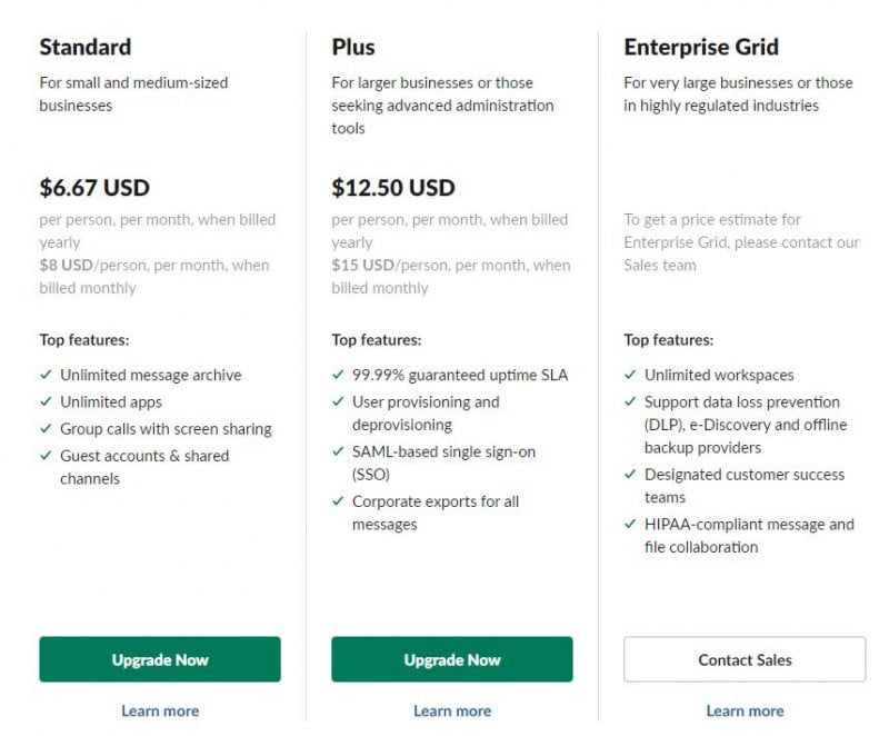 Slack pricing plans - Carmine Mastropierro