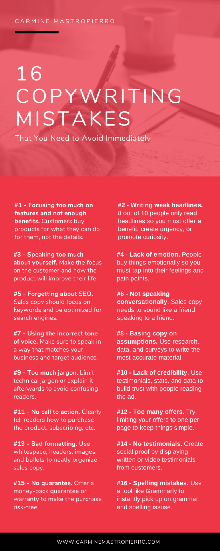 Stop Making These 16 Copywriting Mistakes to Boost Conversions