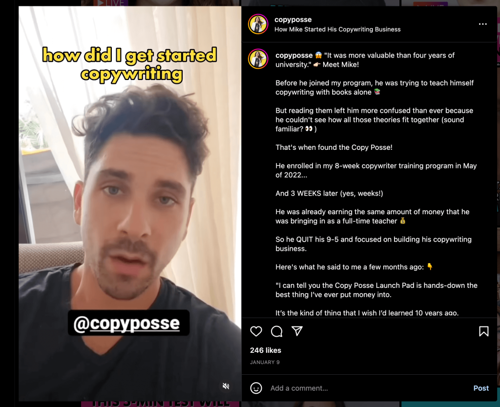 Alex Catoni IG post - Carmine Mastropierro